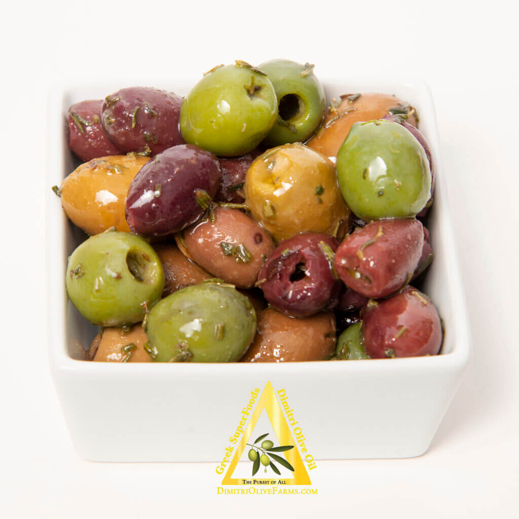 Pitted Olive Mix Trio (16oz container) - Dimitri Extra Virgin Olive Oil